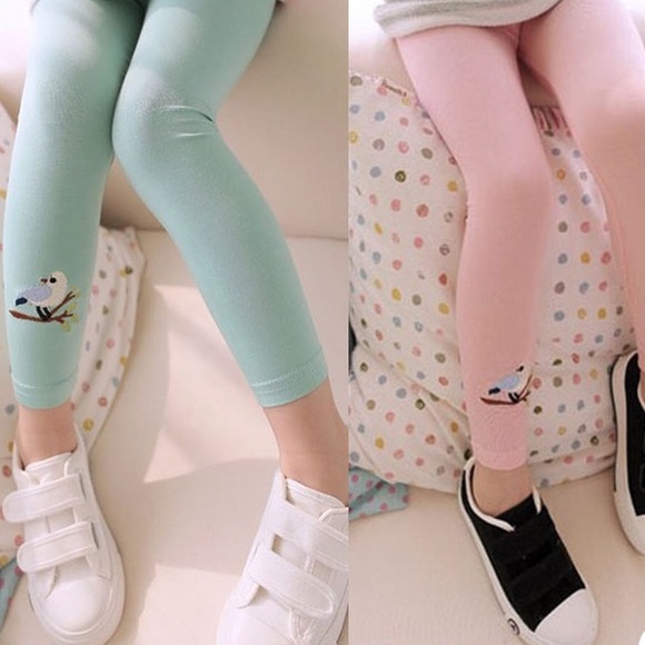 Lele Li | Bottoms | Just In Toddler Candy Pink Green Cotton Leggings ...